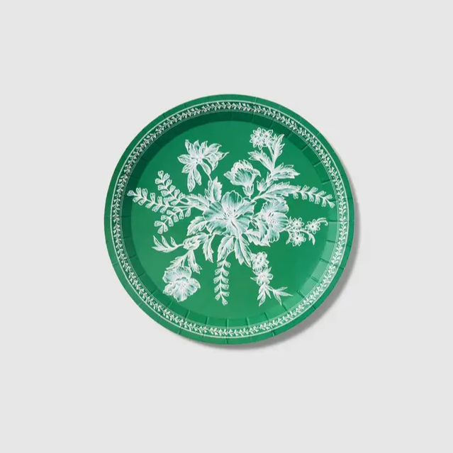 Jade Green Toile Side Plates | Quality Plates for Tablescapes | Coterie ...