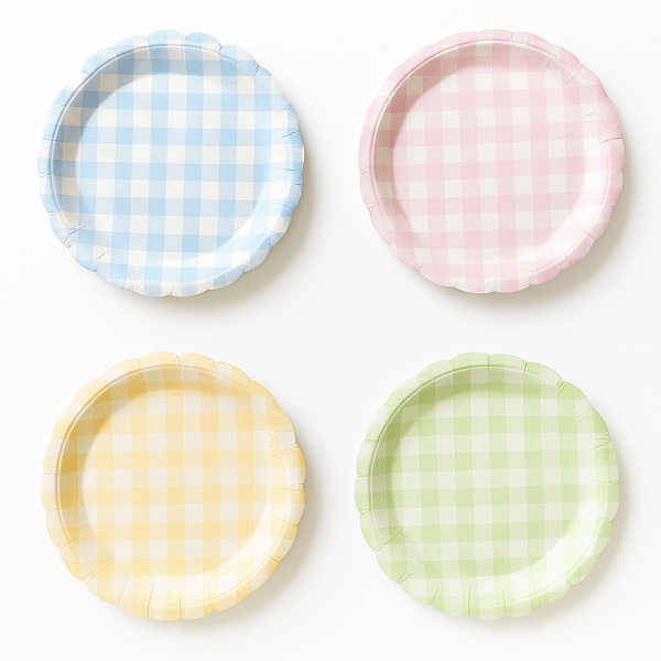 Pastel Gingham Plates | Gingham Party Plates | Easter Party – Pretty ...