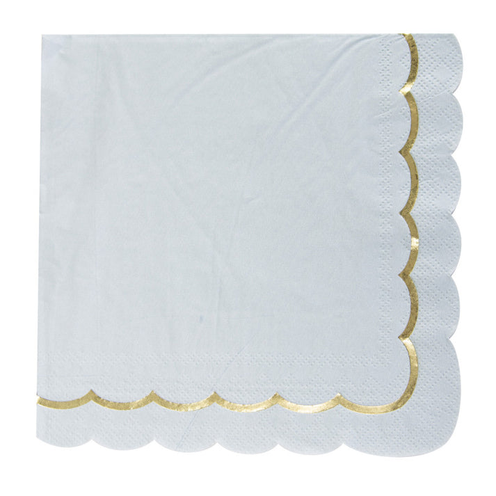 Pale Blue Scalloped Paper Napkins | Wedding Paper Napkins UK – Pretty ...