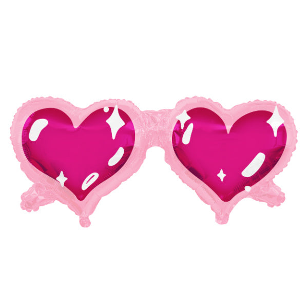 Giant Pink Heart Sunglasses Balloon | Foil Balloons UK – Pretty Little ...
