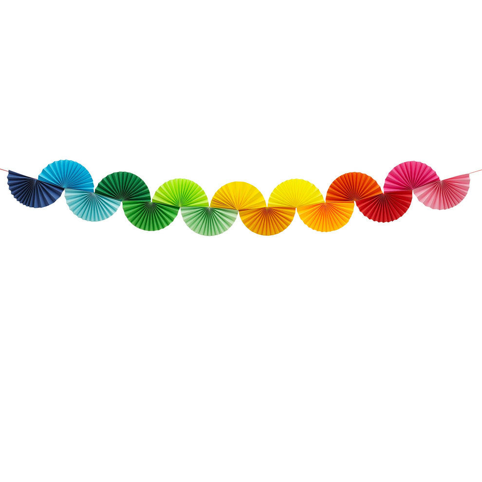 Rainbow Paper Fan Garland | Paper Decorations for Parties & Weddings ...