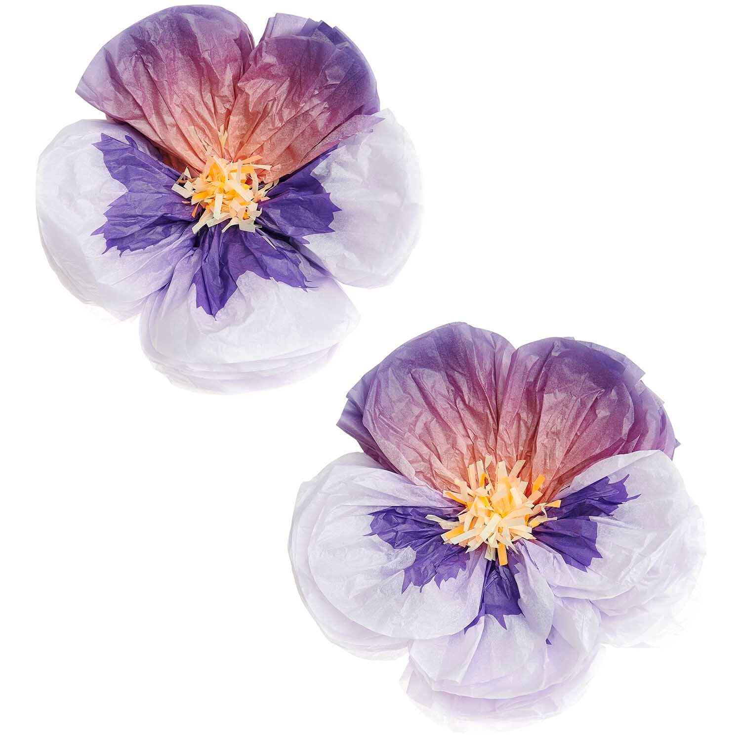 Lilac Pansies Paper Flower Decorations | Paper Flowers UK – Pretty ...