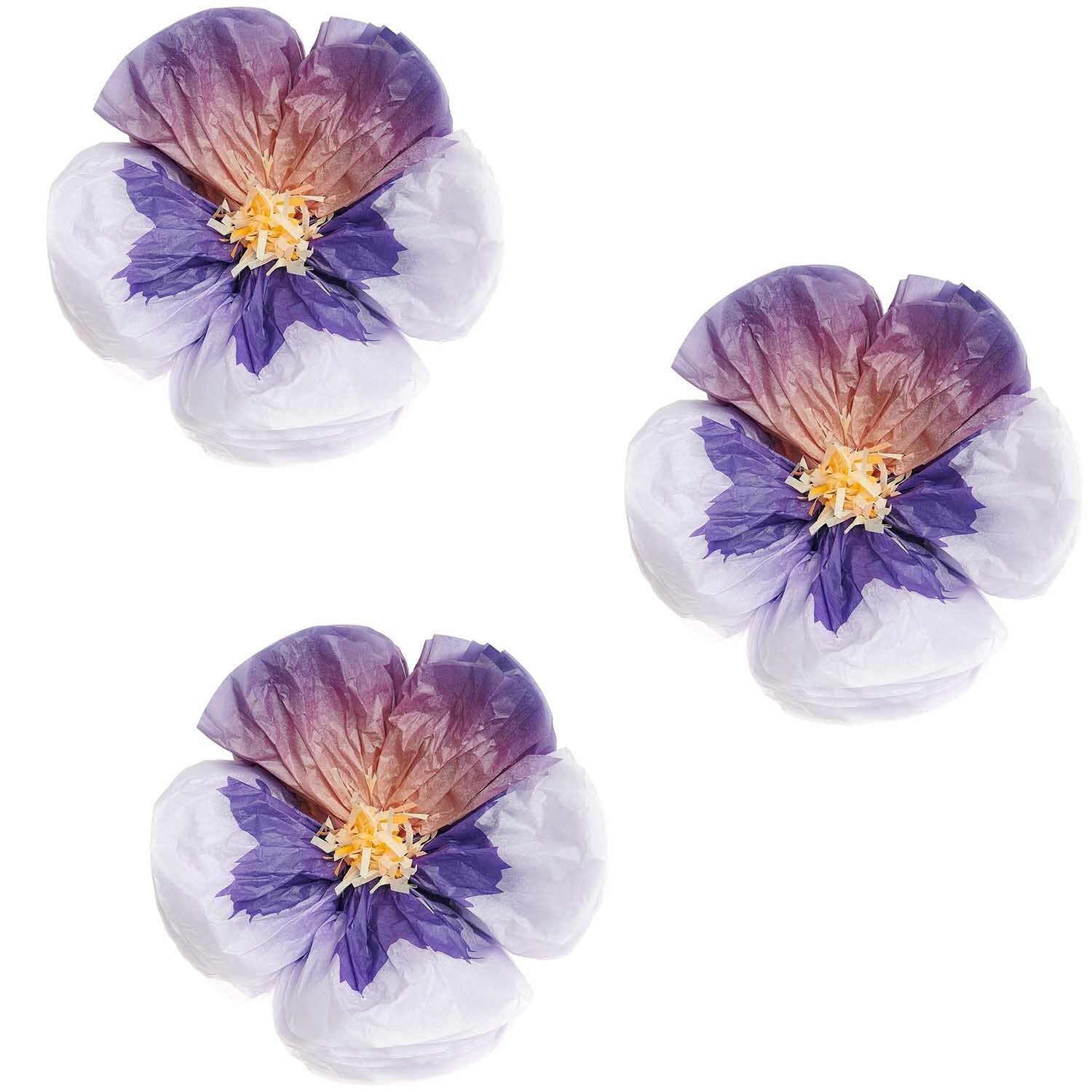 Lilac Pansies Paper Flower Decorations | Paper Flowers UK – Pretty ...