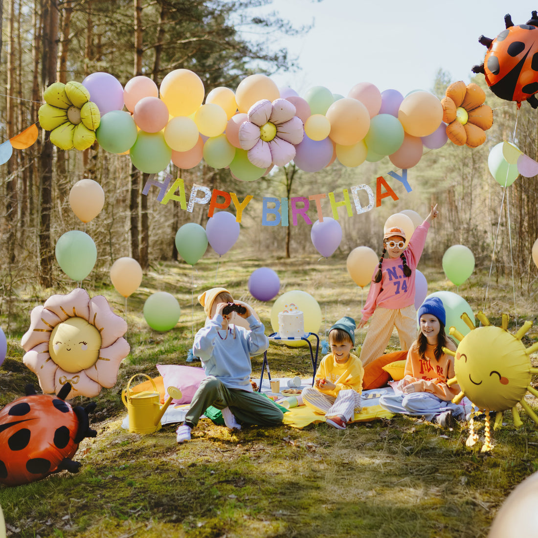 4 pack of Daisy Balloons | Daisy Foil Balloon UK – Pretty Little Party Shop