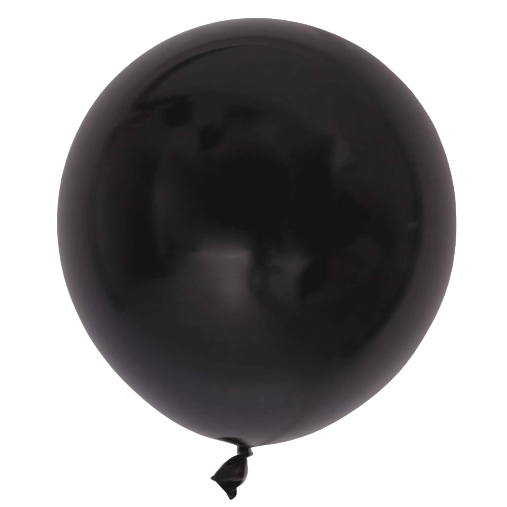 17" Black Round Latex Balloon | Round Balloons UK – Pretty Little Party ...
