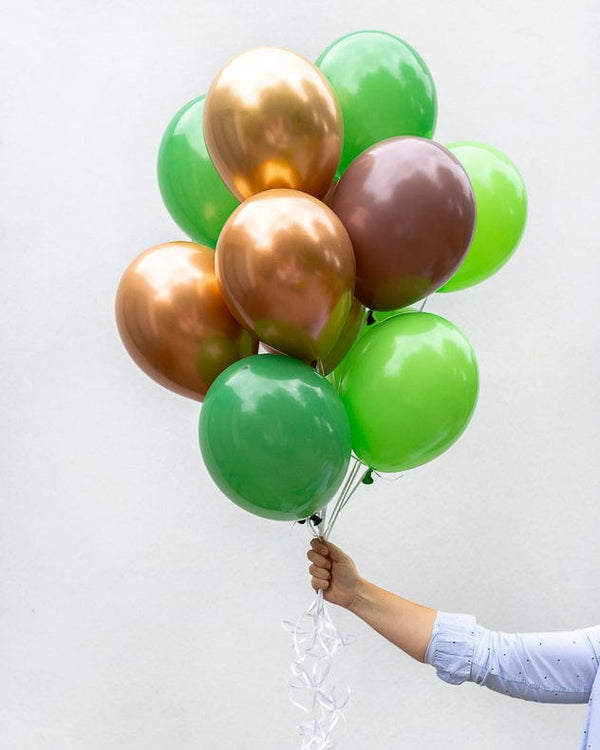 Safari Party Mixed Balloons | Assorted Green Latex Balloons – Pretty ...