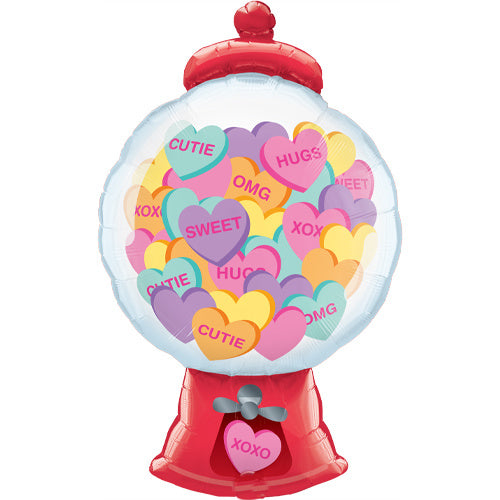 Candy Heart Gumball Machine Balloon | Qualatex Balloons UK – Pretty ...