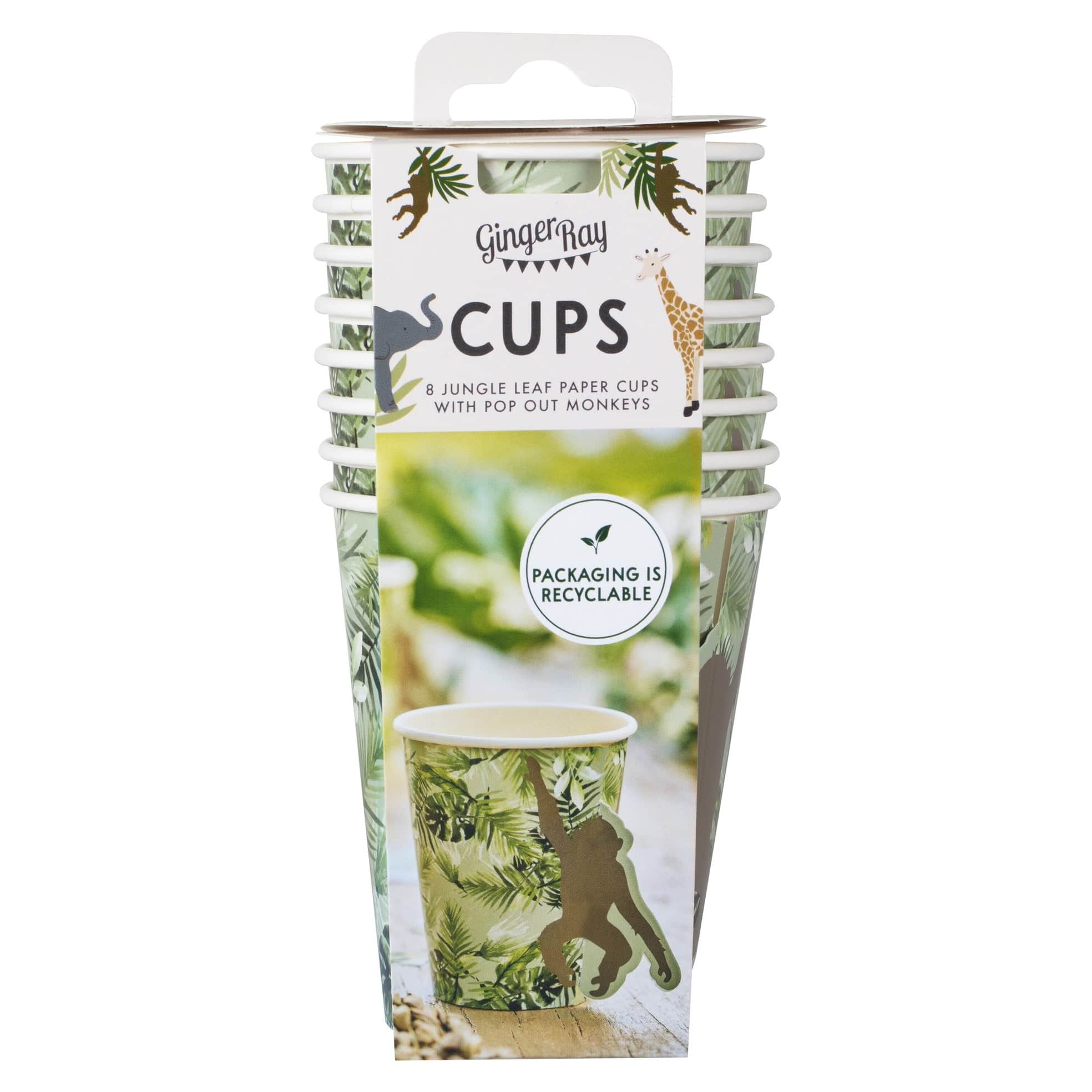 Jungle Monkey Paper Cups | Animal Party Supplies | Ginger Ray UK ...