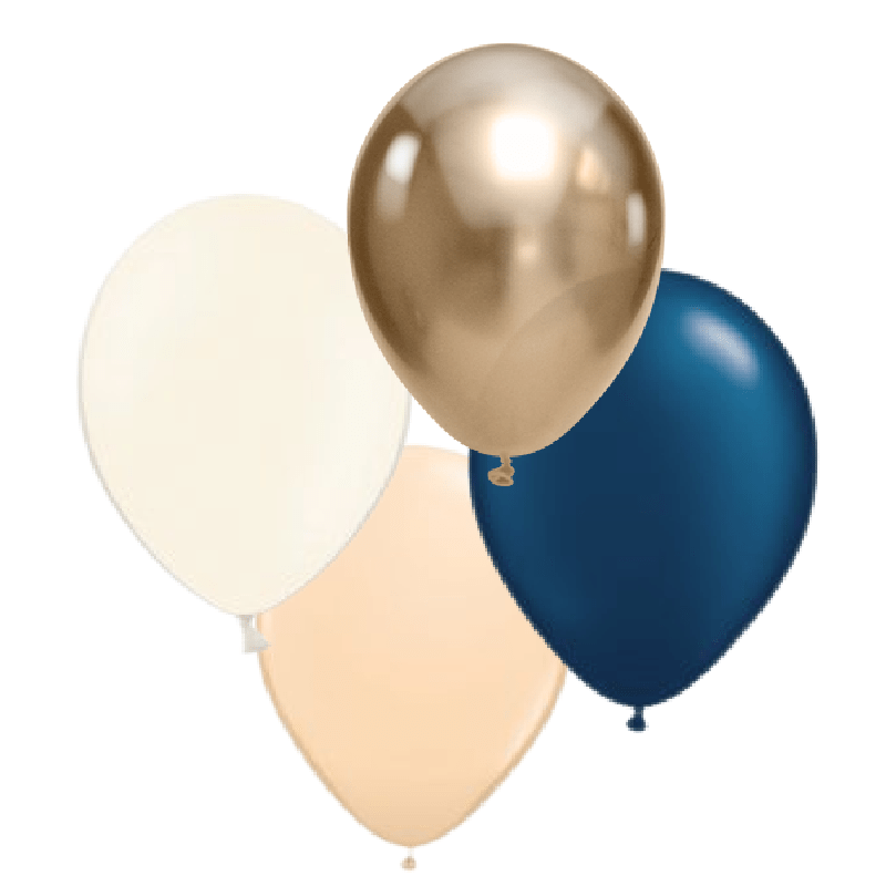 Gold and Navy Balloon Mix | Assorted Wedding Latex Balloons – Pretty ...