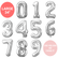 Large Foil Number Balloons | Silver Number Helium Balloons online ...