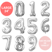 Large Foil Number Balloons | Silver Number Helium Balloons online ...