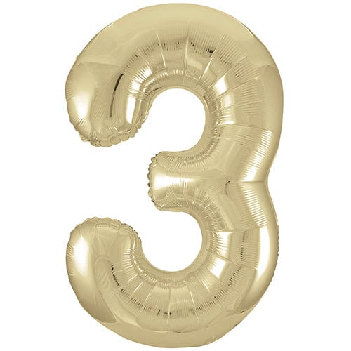 Large Balloon Numbers | Giant White Gold Balloon Numbers 34" – Pretty ...