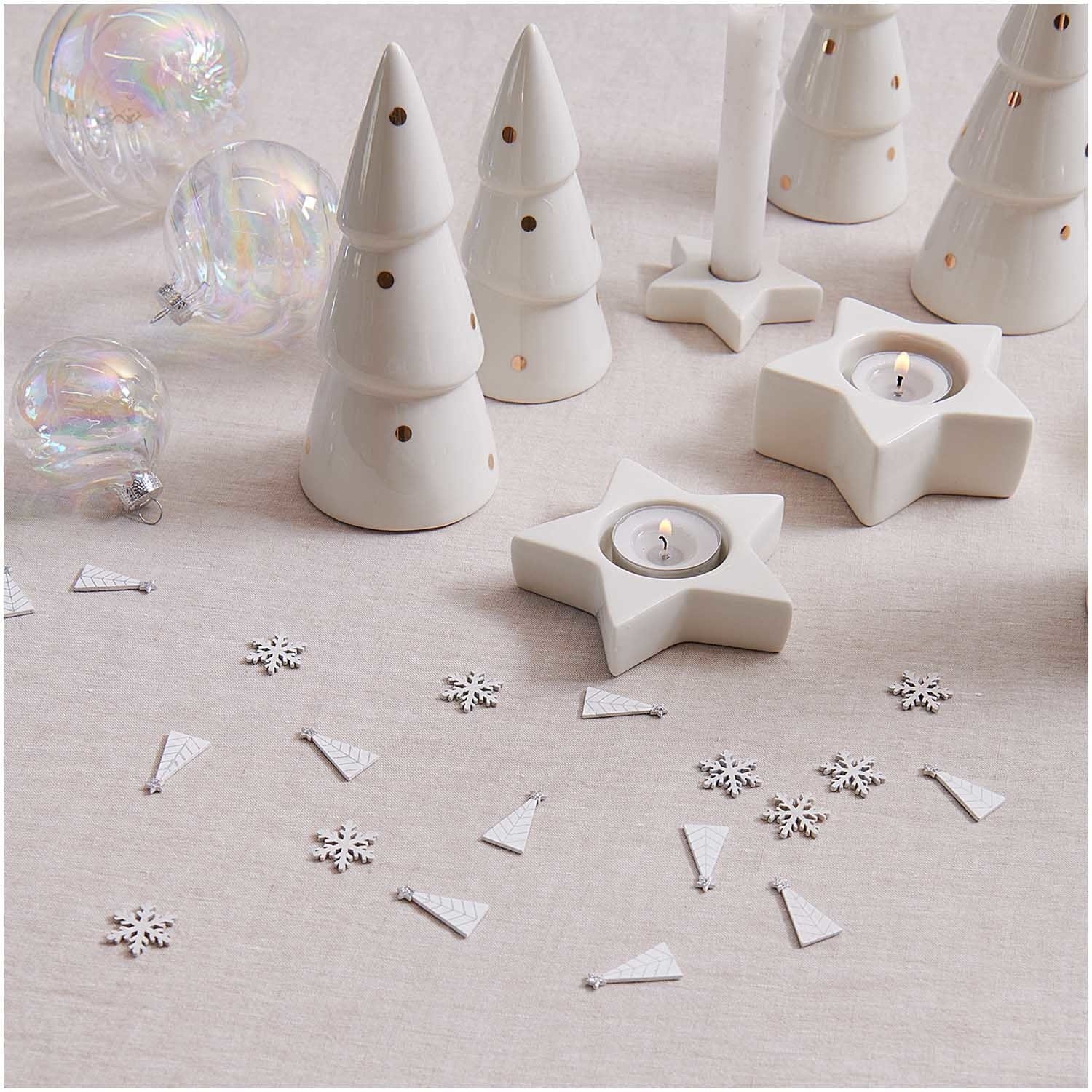 Wooden Snowflake Christmas Table Confetti | Eco Confetti – Pretty ...
