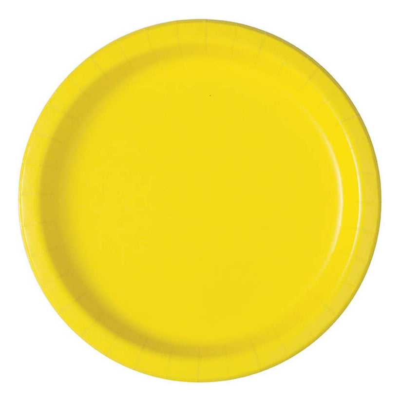 Bright Yellow Paper Plates | Plain Party Plates and Cups – Pretty ...