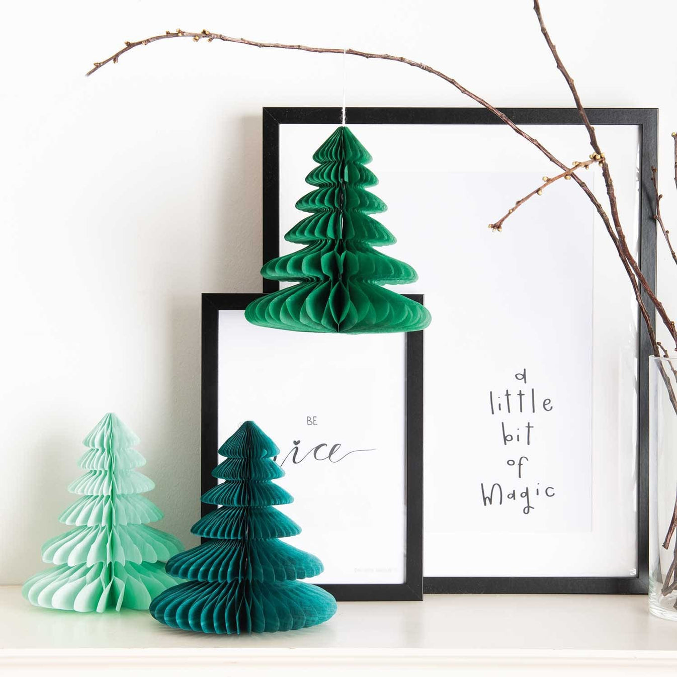 Paper Honeycomb Christmas Tree Decoration | Green Honeycomb Trees ...