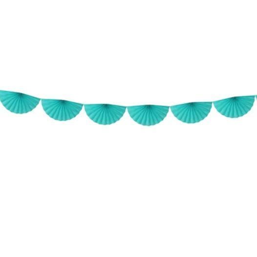 Teal Paper Fan Garland | Paper Decorations for Parties & Weddings ...