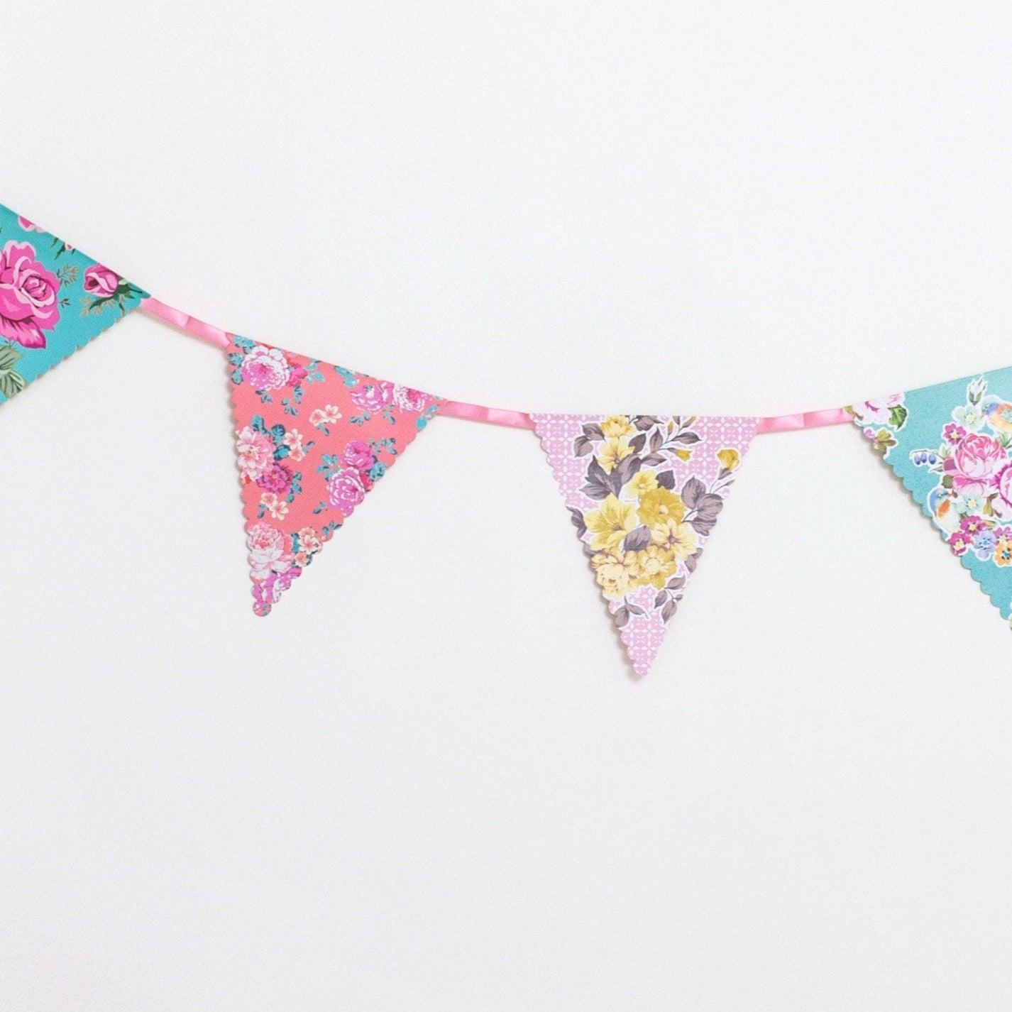 Floral Paper Bunting | Vintage Tea Party | Pretty Party Bunting ...