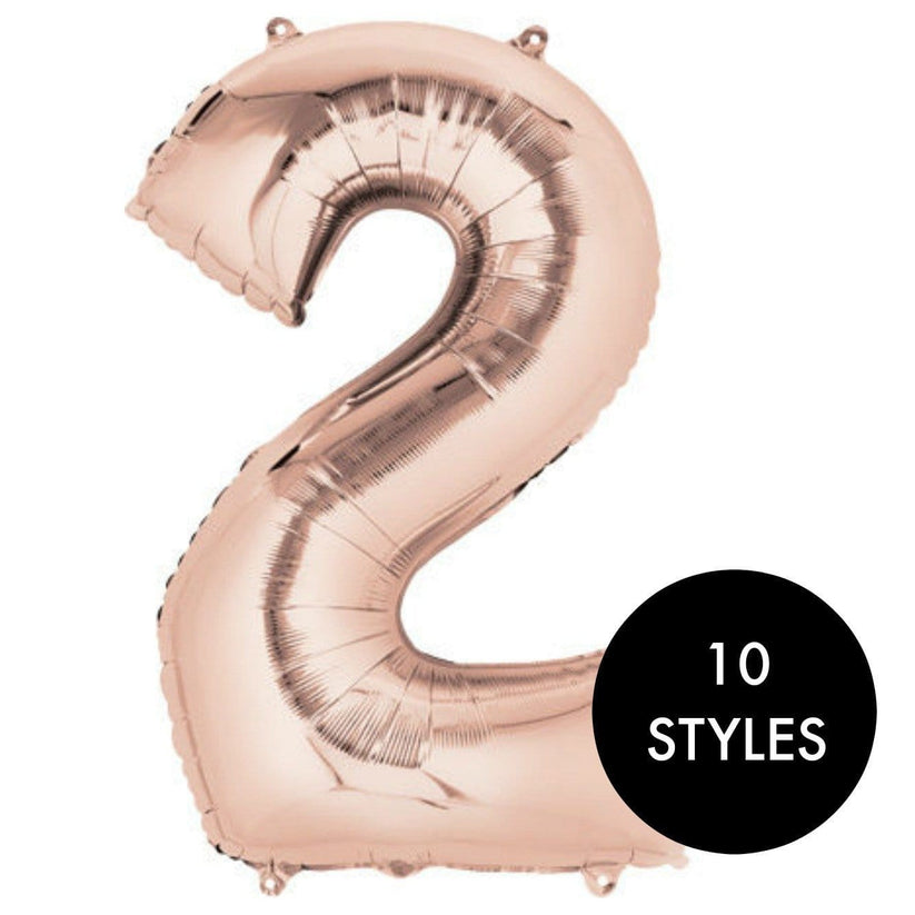 Large Foil Number Balloons | Rose Gold Number Helium Balloons online ...