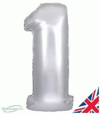 Large Foil Number Balloons | Silver Number Helium Balloons online ...