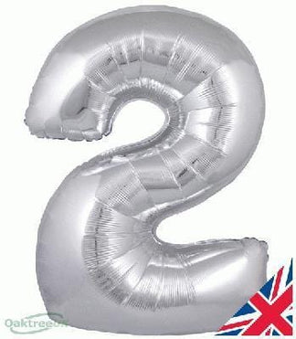 Large Foil Number Balloons | Silver Number Helium Balloons online ...