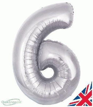 Large Foil Number Balloons | Silver Number Helium Balloons online ...