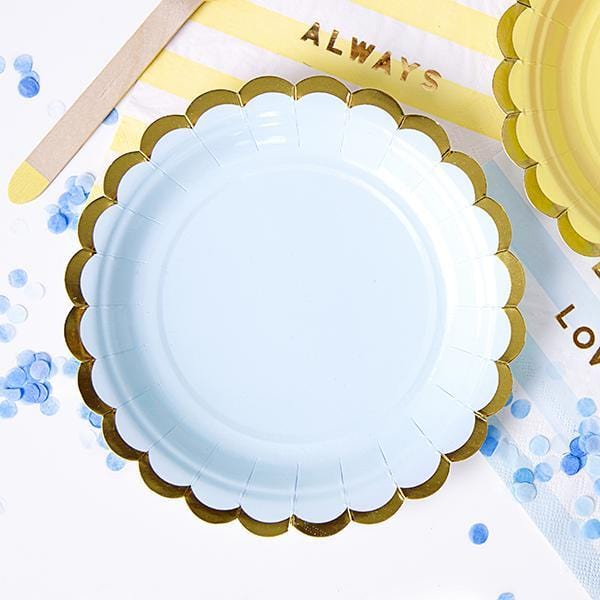 Pastel Blue Party Plates | Modern Party Plates | Unique Party Supplies ...