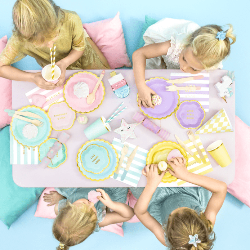 Pastel Blue Party Plates | Modern Party Plates | Unique Party Supplies ...