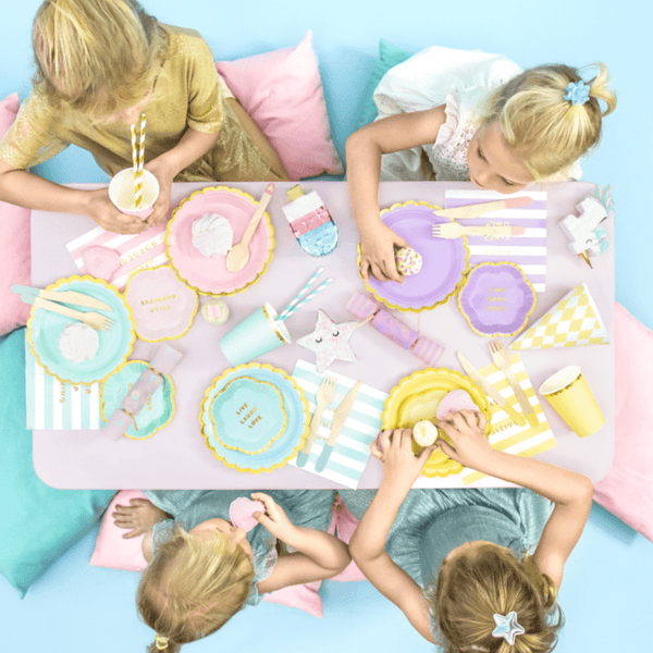 Pastel Blue Party Plates | Modern Party Plates | Unique Party Supplies ...