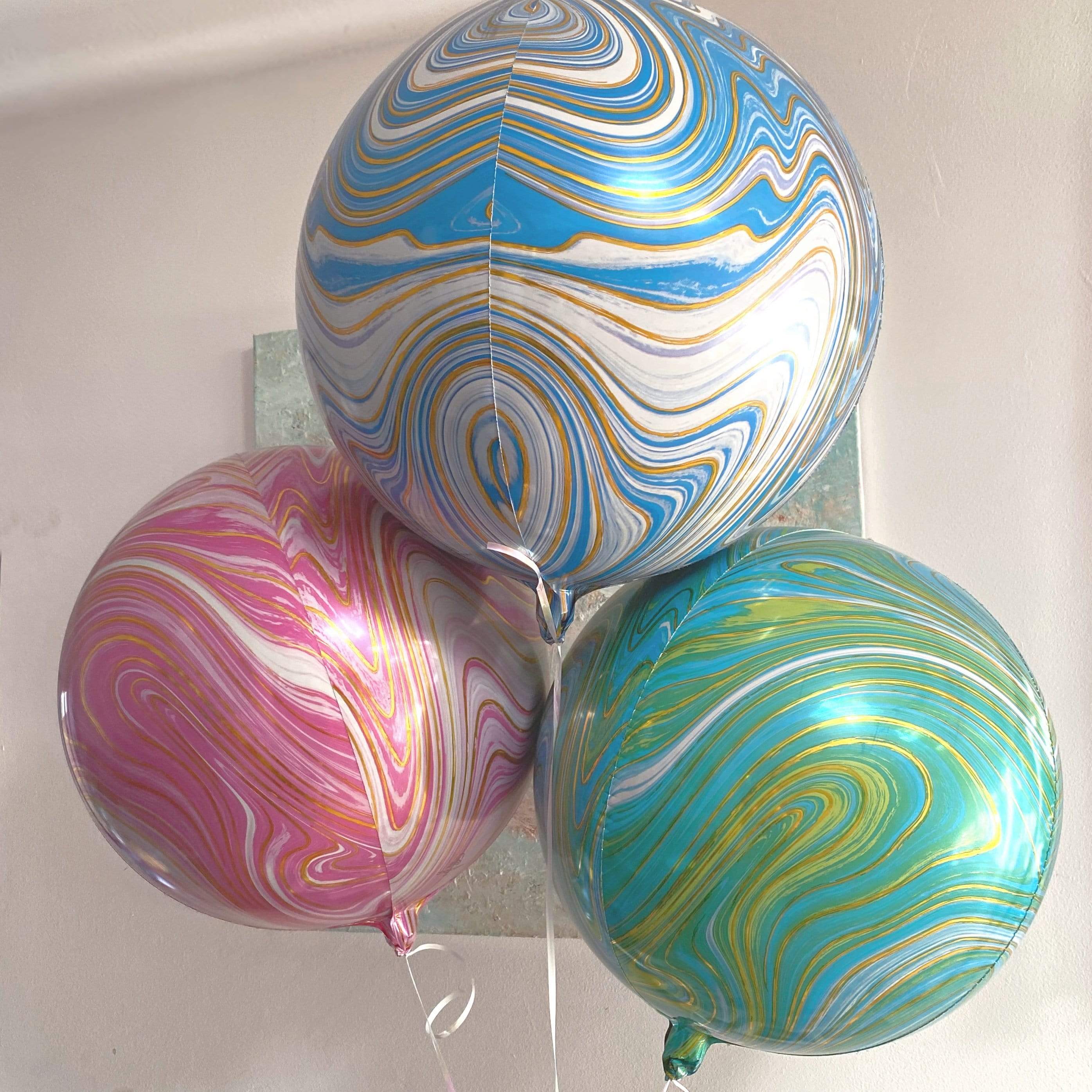 Marble Orb Balloon 16" Blue Green | Marblez Orbz Balloons – Pretty ...