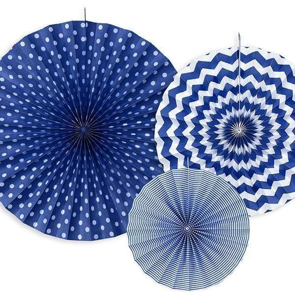 Paper Fans | Navy Paper Decorations | Wedding Venue Decorations UK ...
