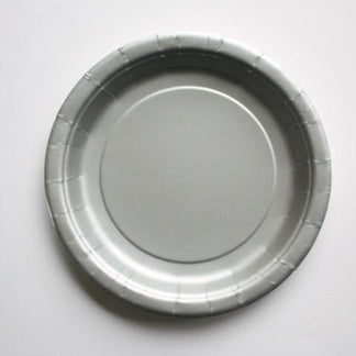 Silver Paper Plates | Plain Party Plates and Cups | Solid Colour ...
