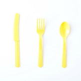 Yellow Plastic Cutlery | Disposable Party Utensils – Pretty Little ...