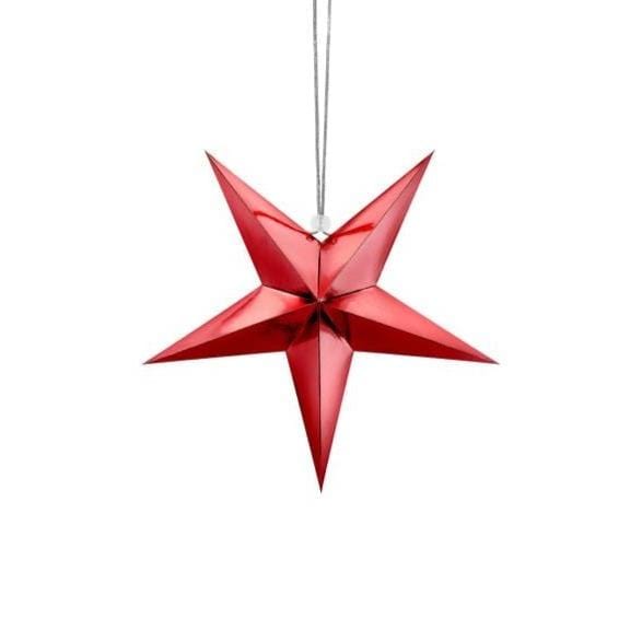 Red Hanging Star Decoration | Beautiful Christmas Decorations UK ...