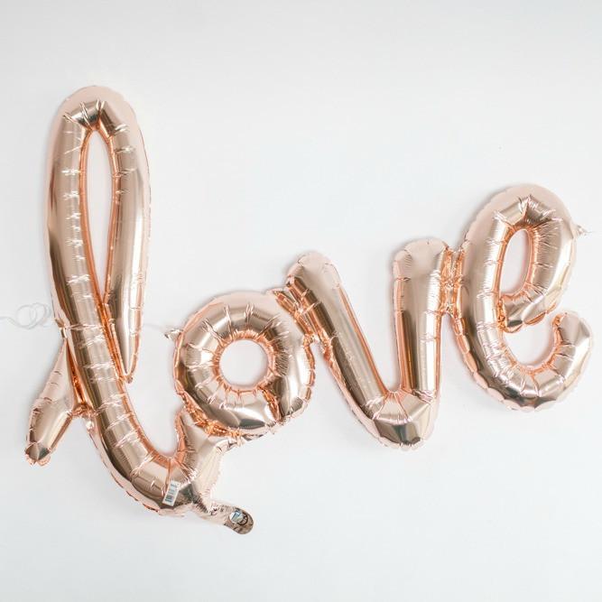 Rose Gold Love Script Balloon | Love Word Balloon | Online Balloons UK ...