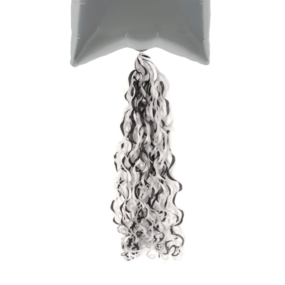 Black Twirlz Balloon Tail | Balloon Tassel Tail | Tassel Balloons UK ...