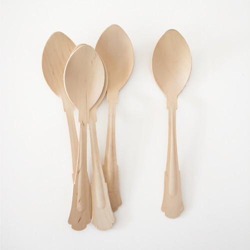 Premium Wooden Tablespoons | Disposable Cutlery | Natural Eco Party ...