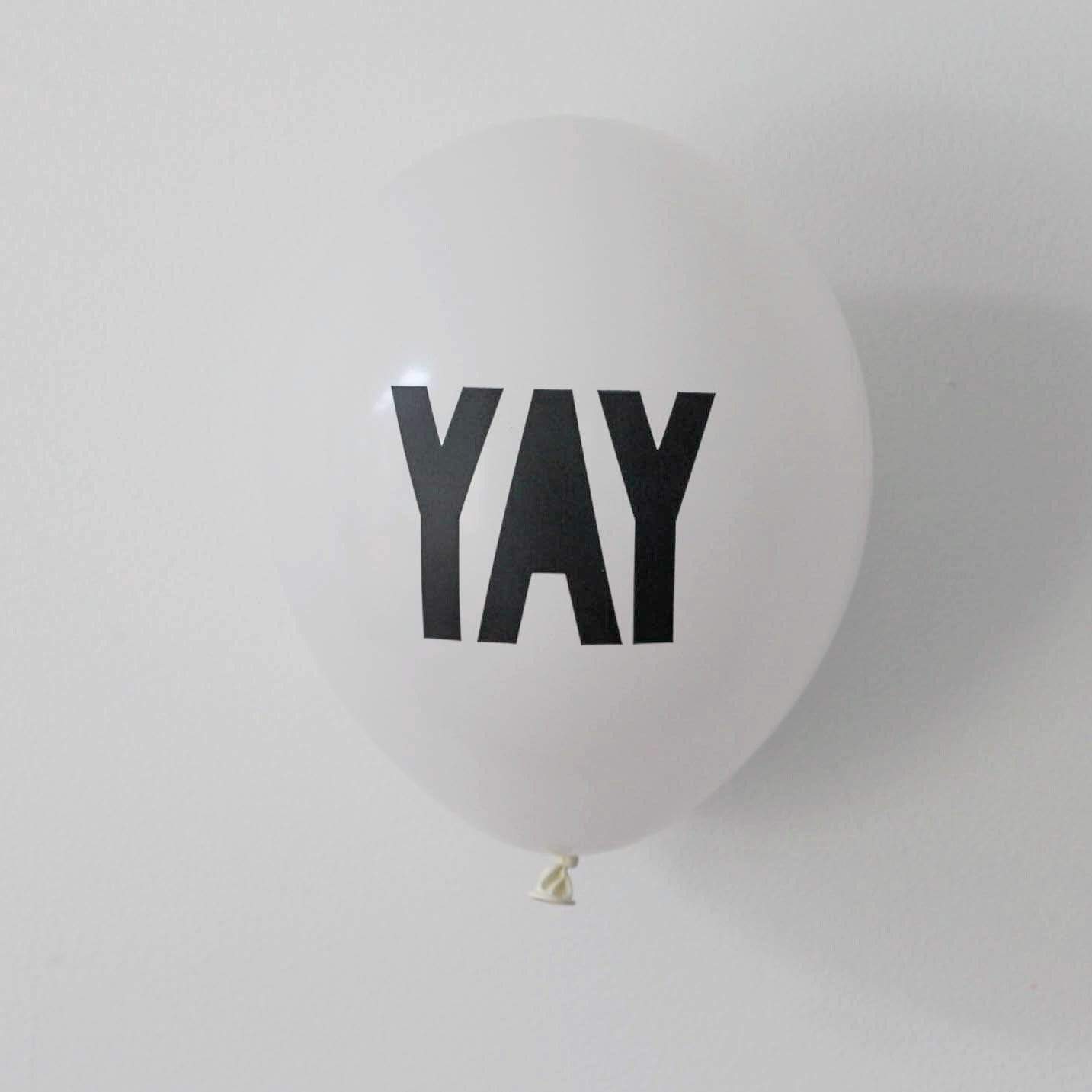 Yay Balloons White - Pretty Little Party Shop UK