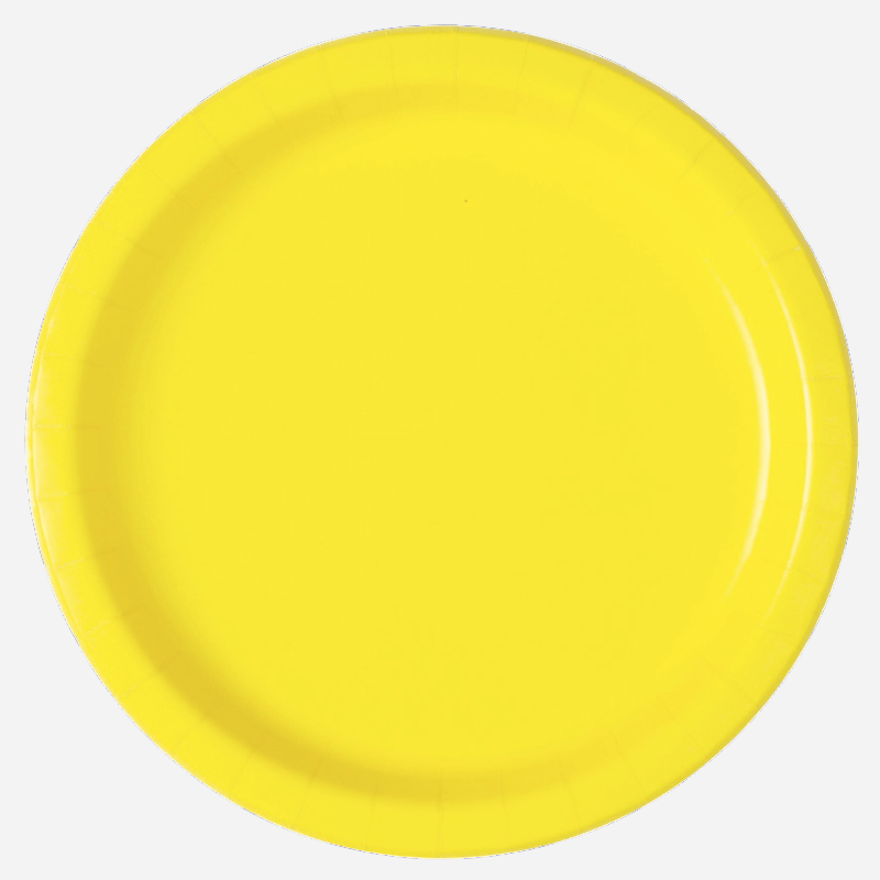 Bright Yellow Paper Plates | Plain Party Plates and Cups – Pretty ...
